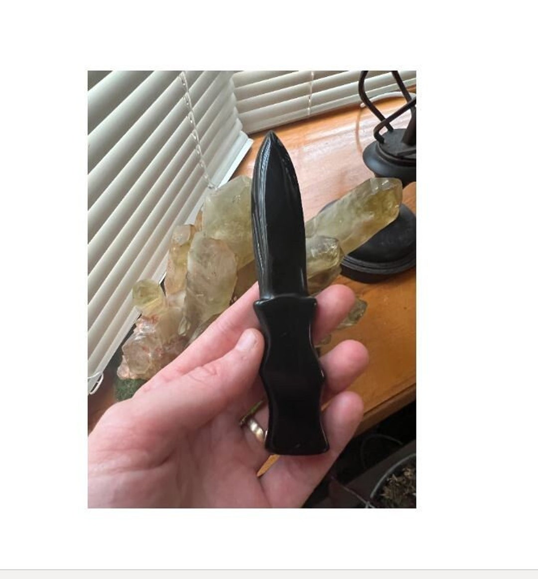 Black Obsidian Dagger, Black Obsidian Sword, 5.5 Altar Tool - Etsy