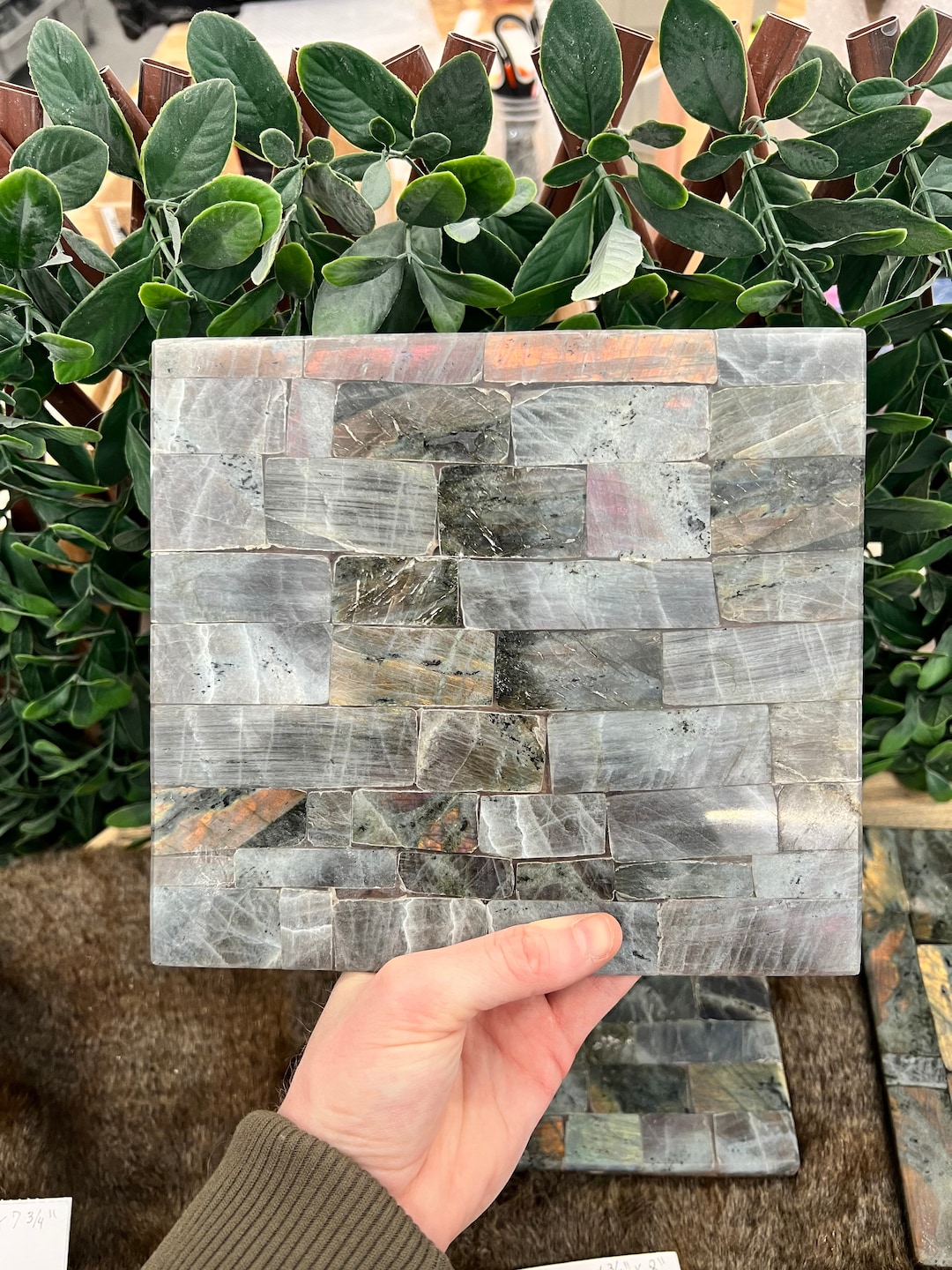 Labradorite Tile 8 5/8” X 7 3/4” 2 Lb 10 Oz Grade AAA+, Gorgeous Flash ...