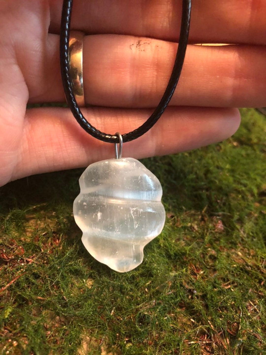 Collier de feuilles de sélénite, sélénite marocain de haute qualité ...