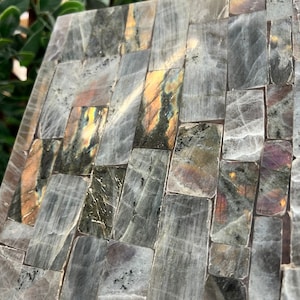Labradorite Tile 8 5/8” X 7 3/4” 2 Lb 10 Oz Grade AAA+, Gorgeous Flash ...