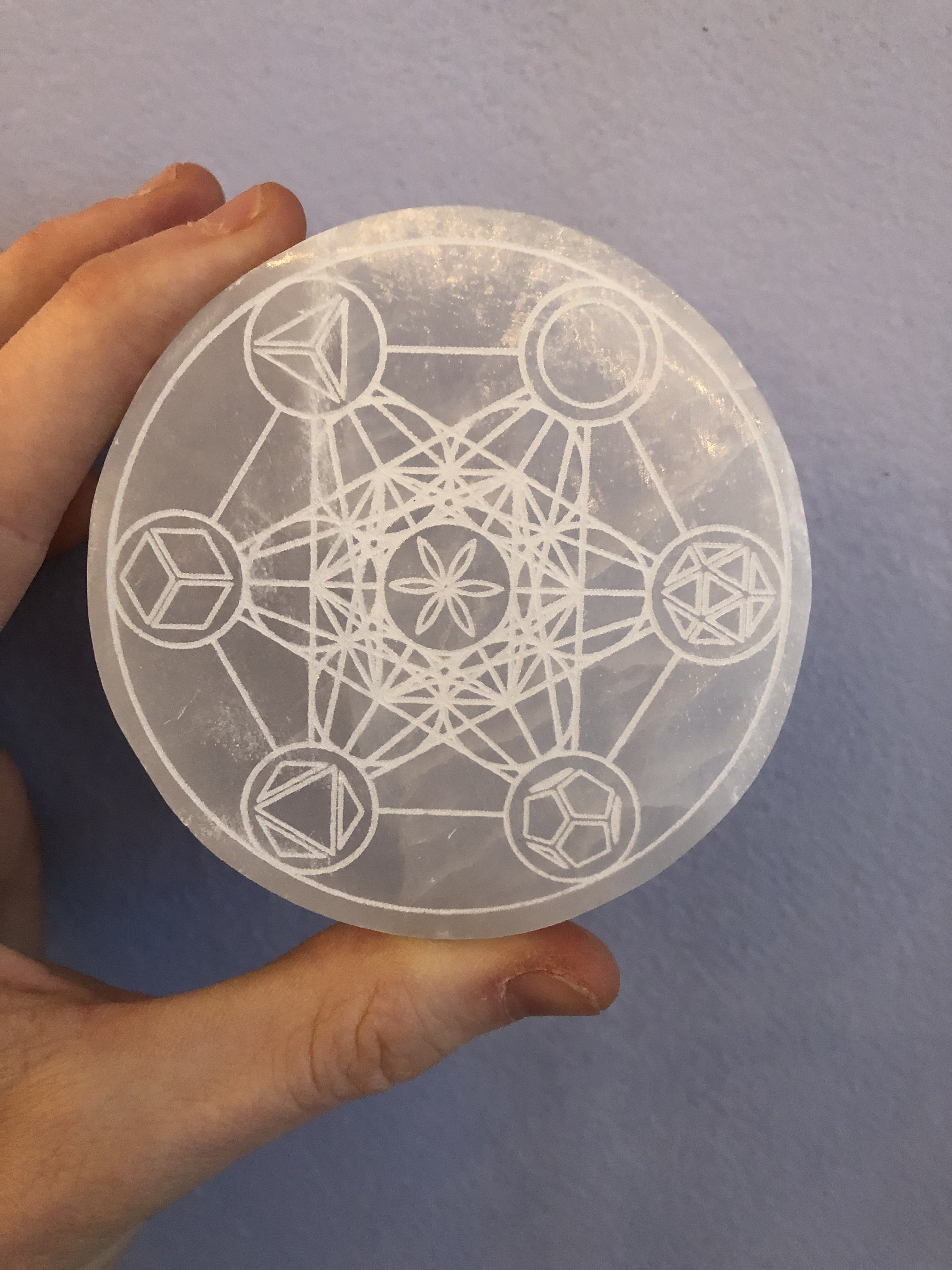 Selenite Charging Plate Circle, Charge and Cleanse Your Crystals ...