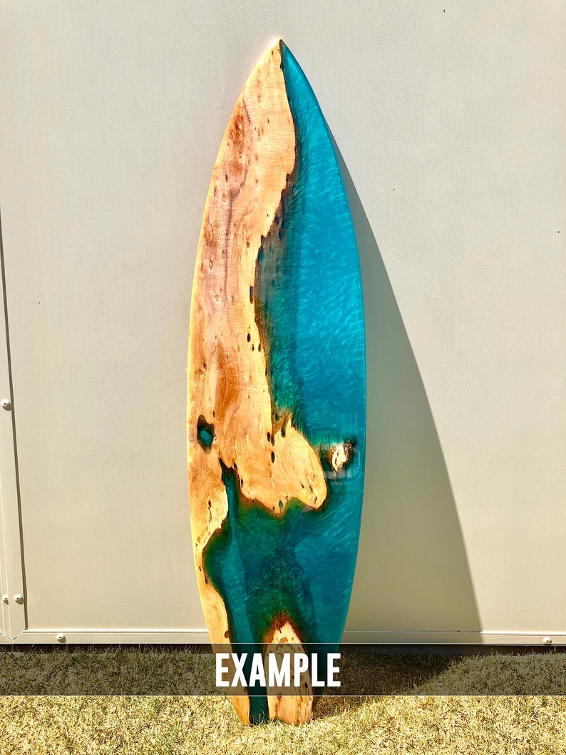 Surfboard Wall Art Wood Epoxy Resin Timber - Coastal Home Decor - Ocean ...