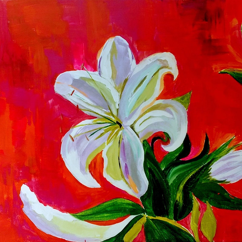Lily Painting - Etsy