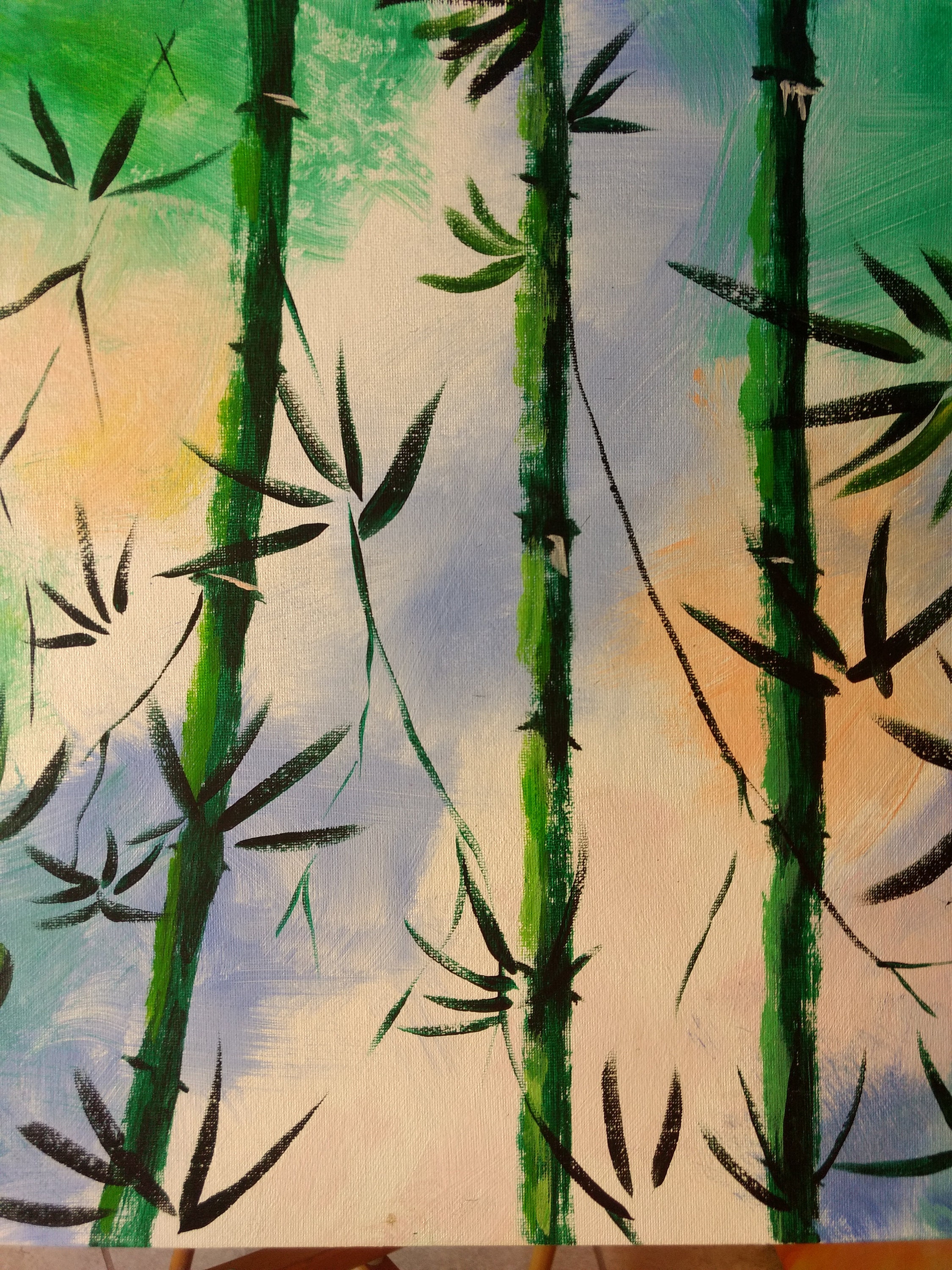 Lively Bamboo Forest, Bambo Painting, Colorful Bambo Art, Art for Kids ...
