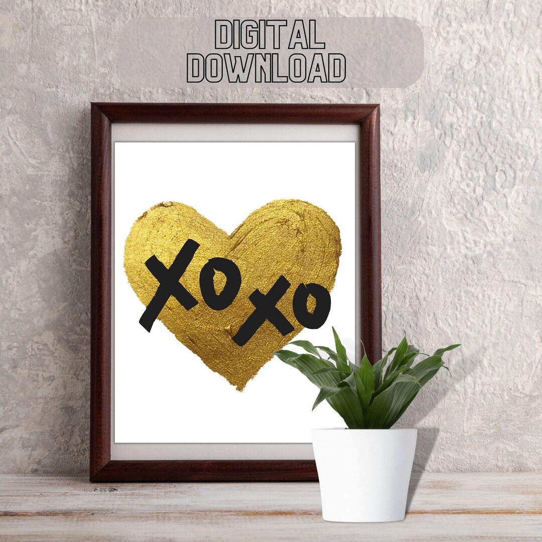 Xoxo Simplified Romantic Printable Valentine's Wall Art Romantic ...