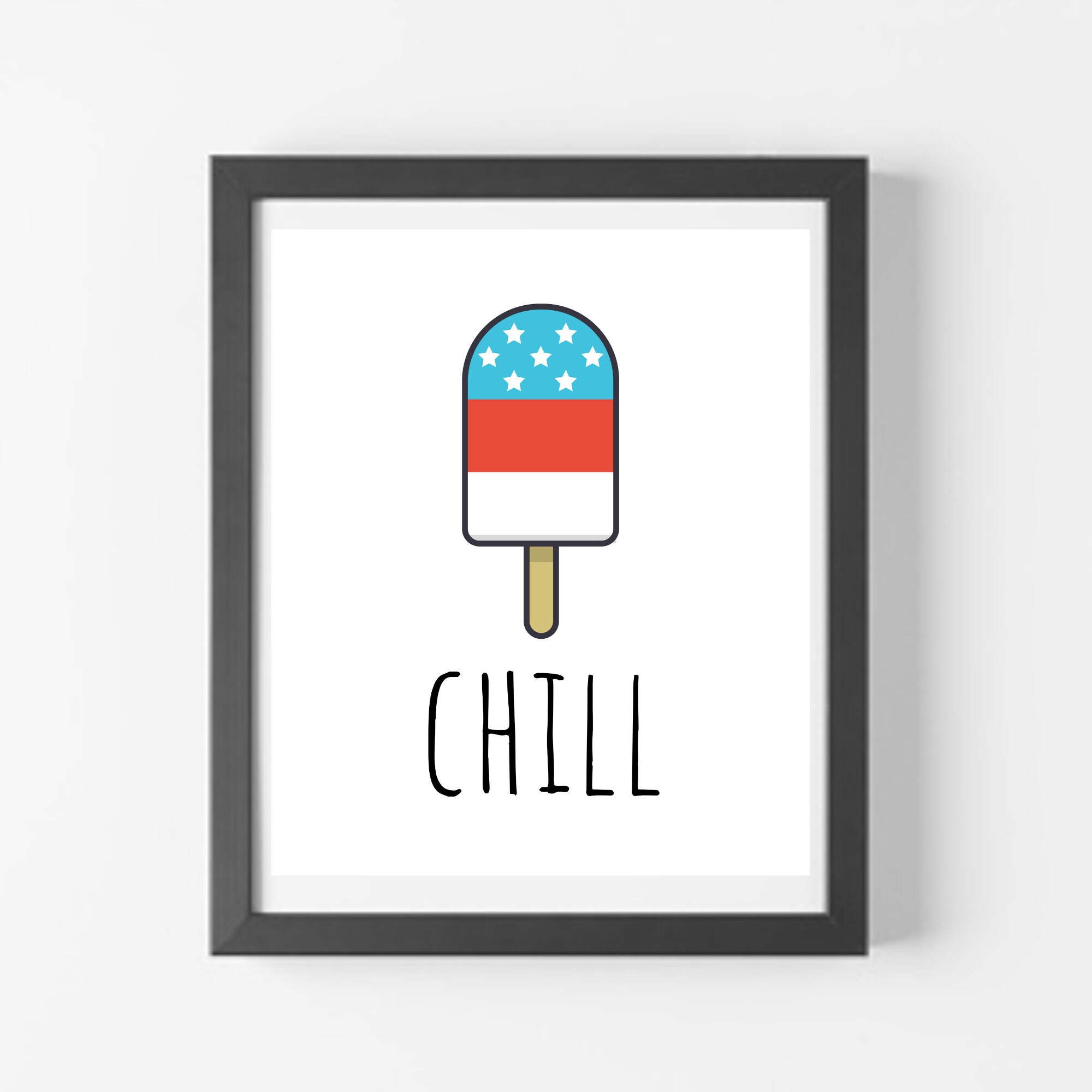 Chill Digital Art Print Summer Art Printable Wall Art Popsicle ...
