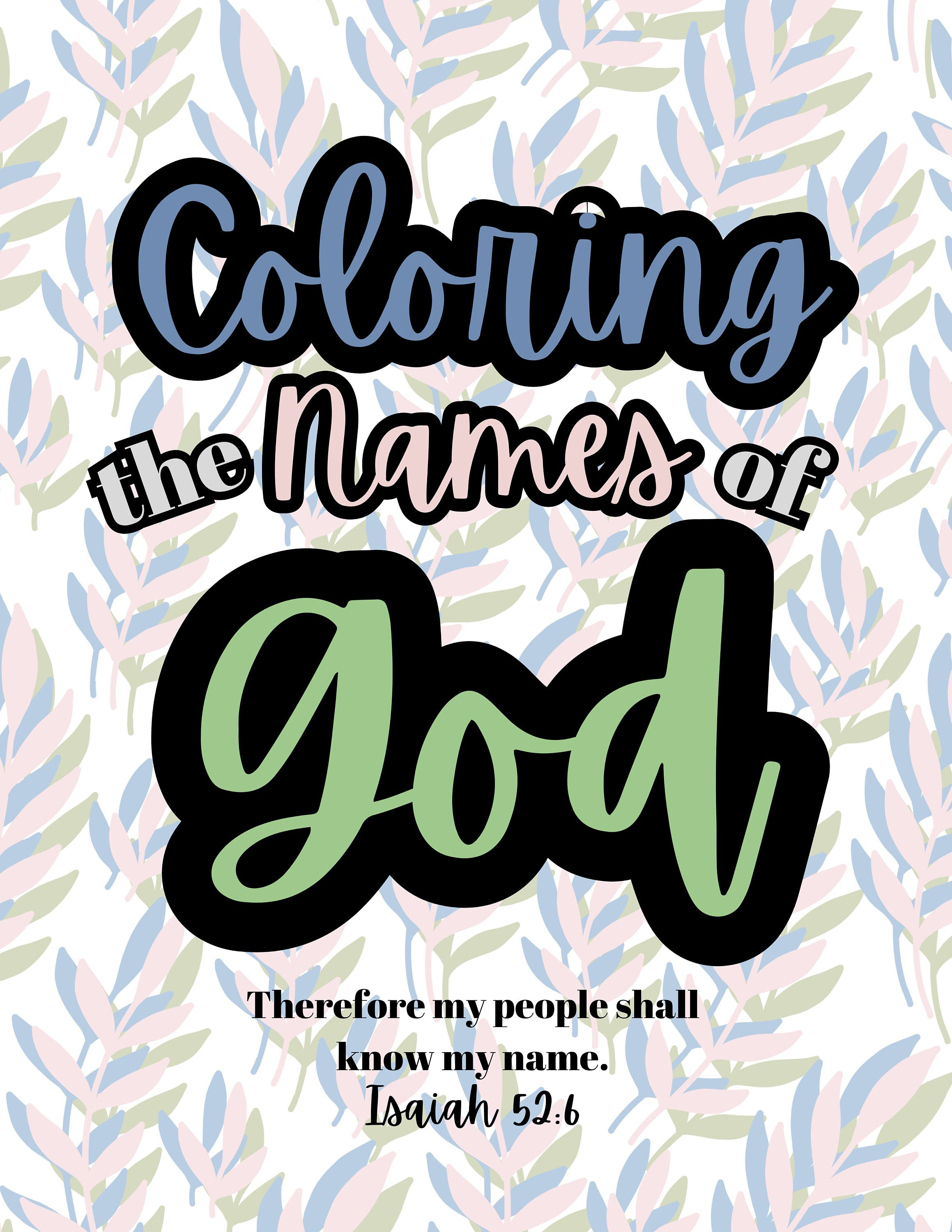 Coloring the Names of God Adult Coloring Book Inspirational Coloring ...