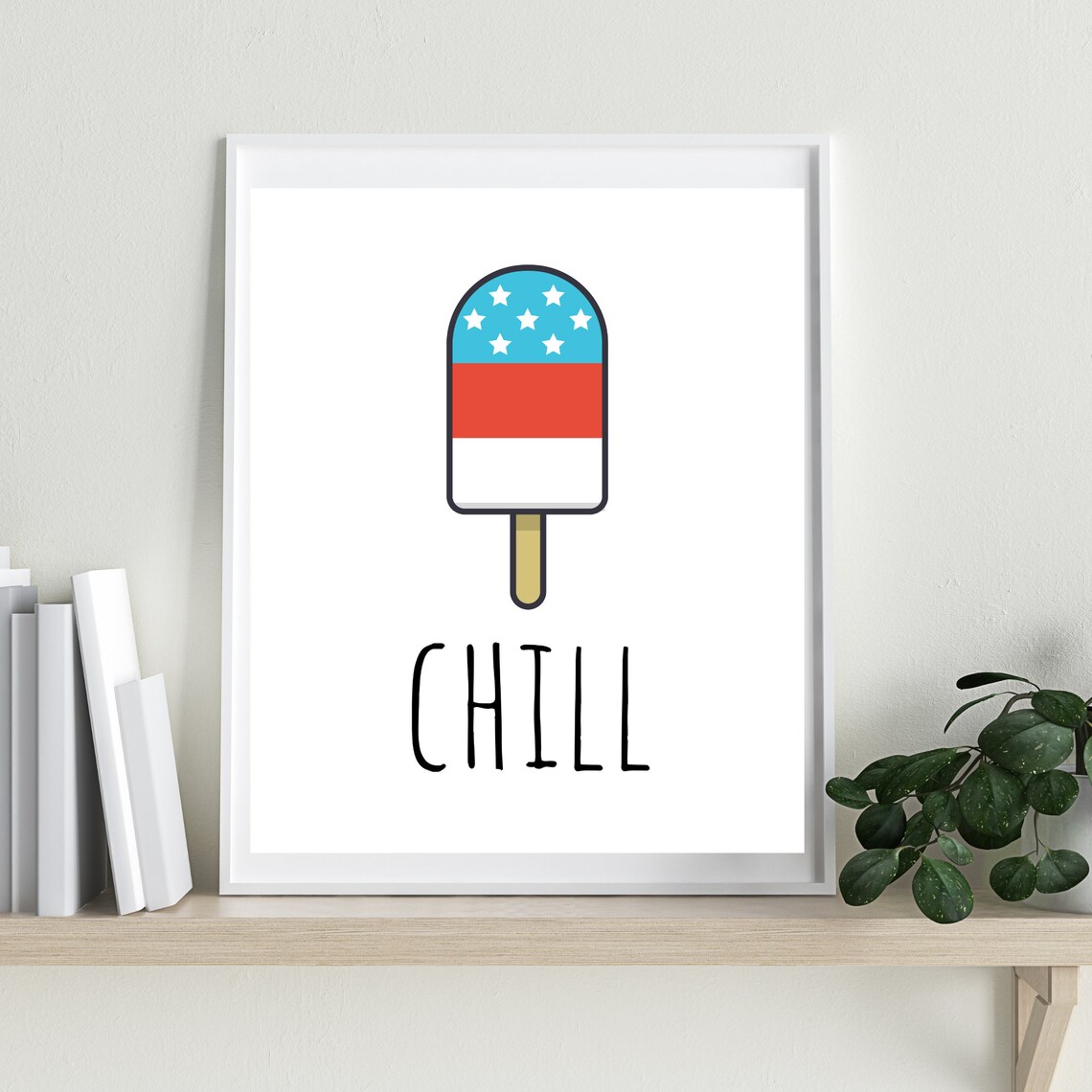 Chill Digital Art Print Summer Art Printable Wall Art Popsicle ...