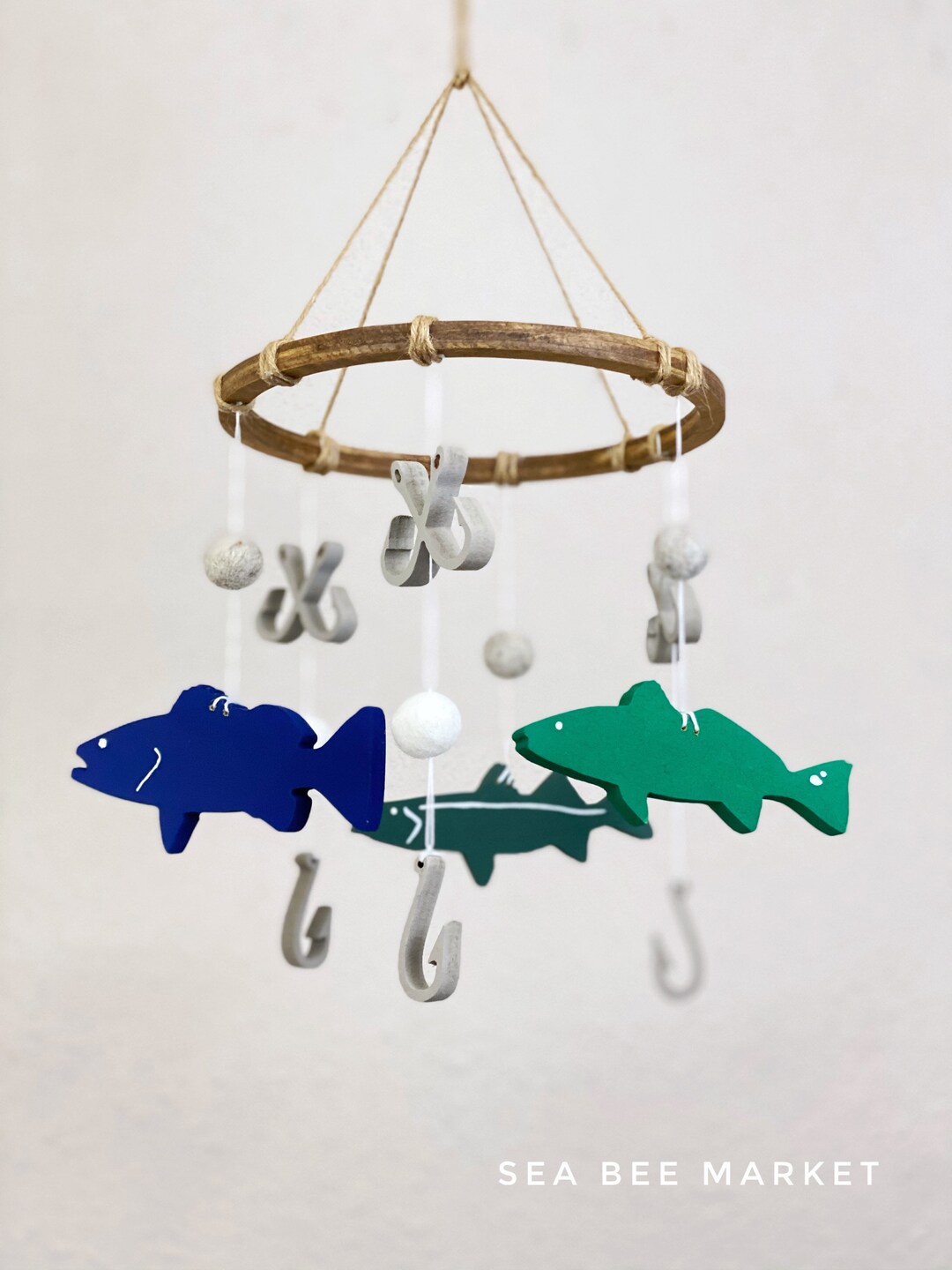 Saltwater Fishing Crib Mobile: Woodsy Nursery Decor - Etsy