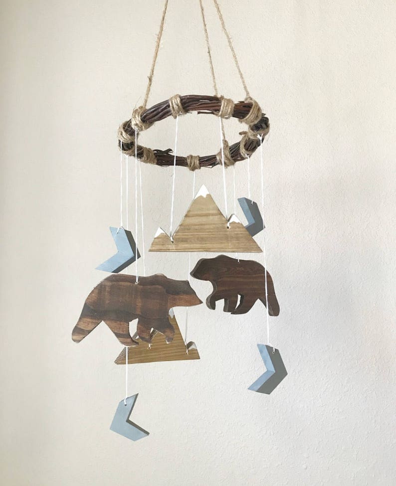 Woodland Lumberjack Mobile Bear Mountain Baby Mobile for | Etsy