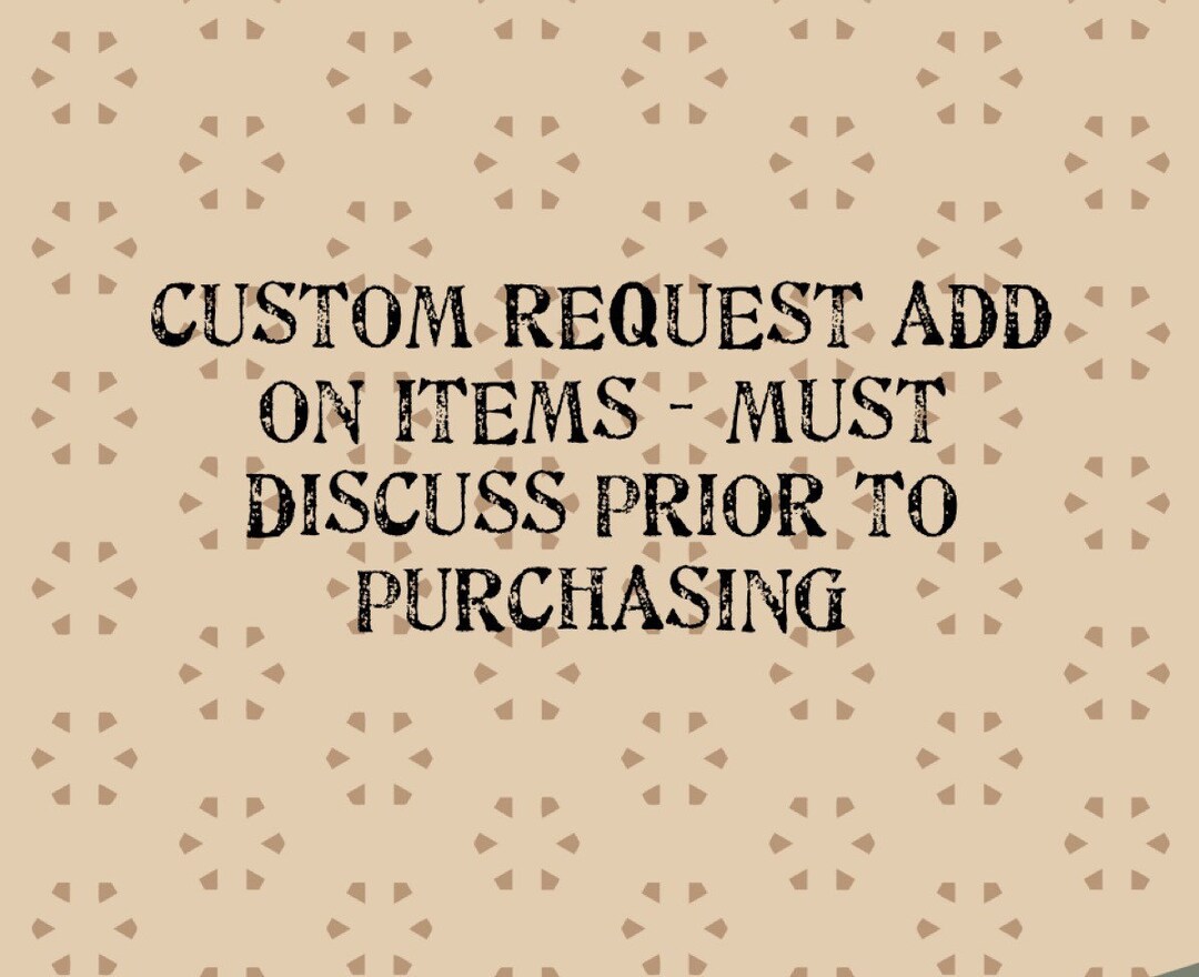 Add on Items - Custom Order Requests - Etsy