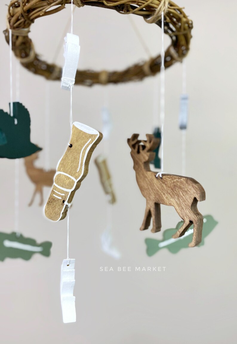 Hunting and Bass Fishing Crib Mobile for Woodland Camping - Etsy