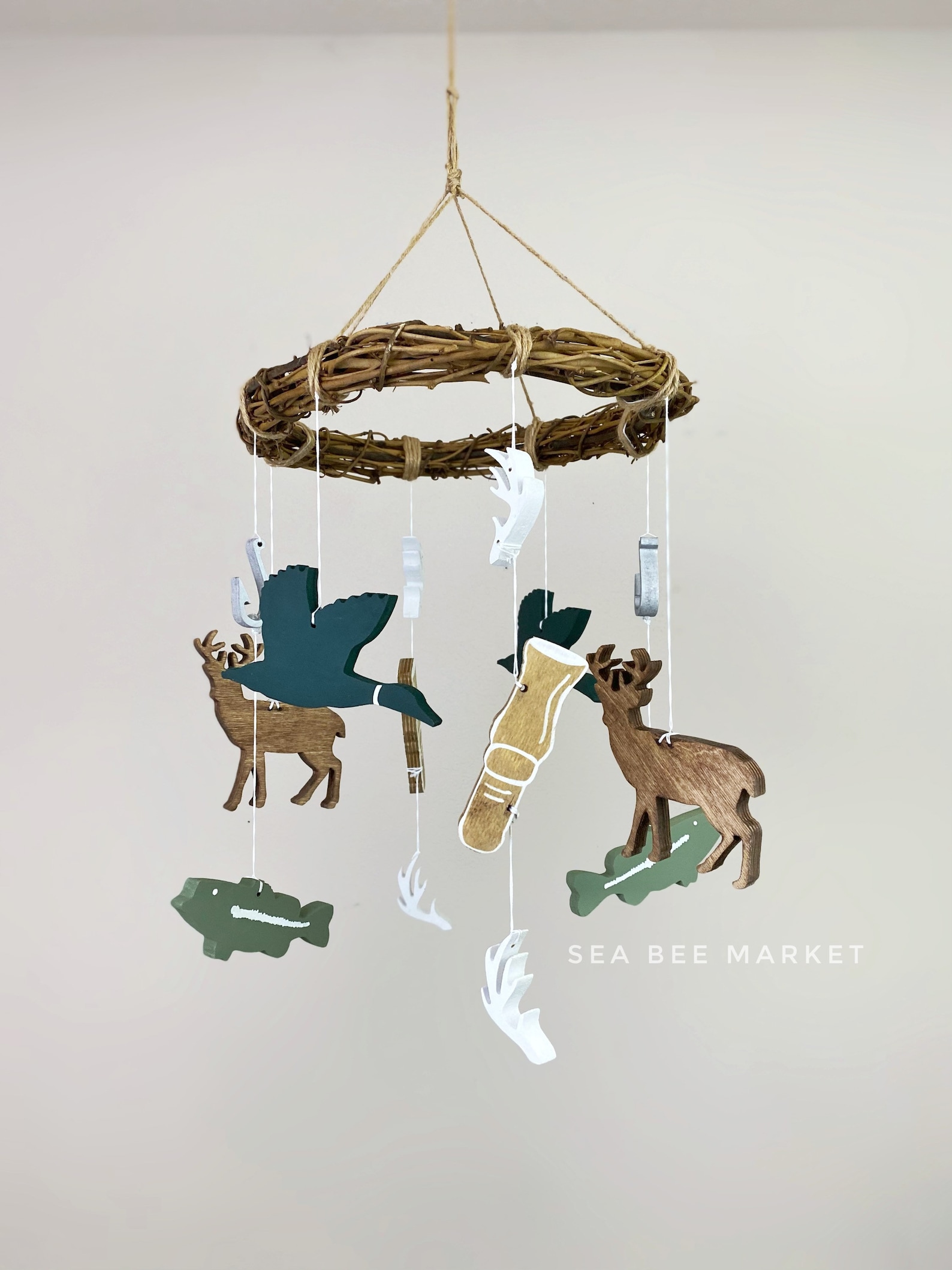 Hunting and Bass Fishing Crib Mobile for Woodland Camping - Etsy