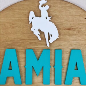 Round 3D Name Sign for Cowboy Nursery, Cowgirl, Western, Wild West, or ...