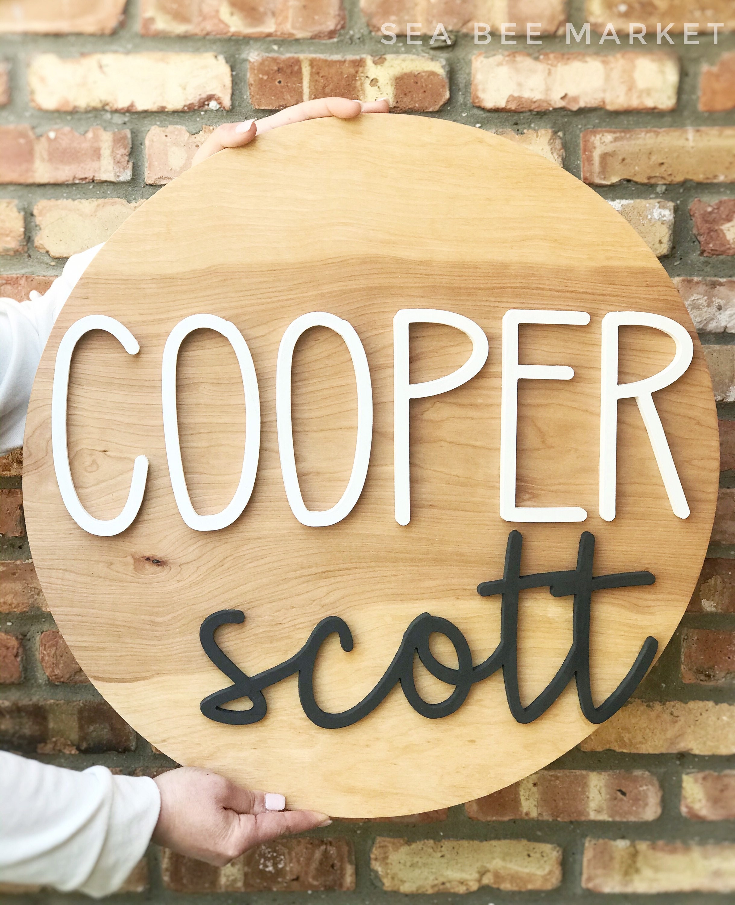 24 Custom 3D Round Name Sign Circle Baby Name Sign for Over | Etsy