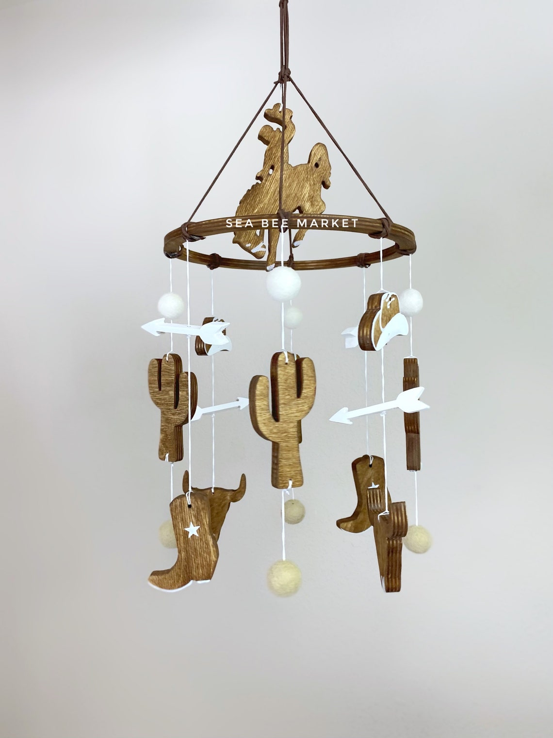 Neutral Cowboy Western Crib Mobile Classic/vintage Cowboy - Etsy