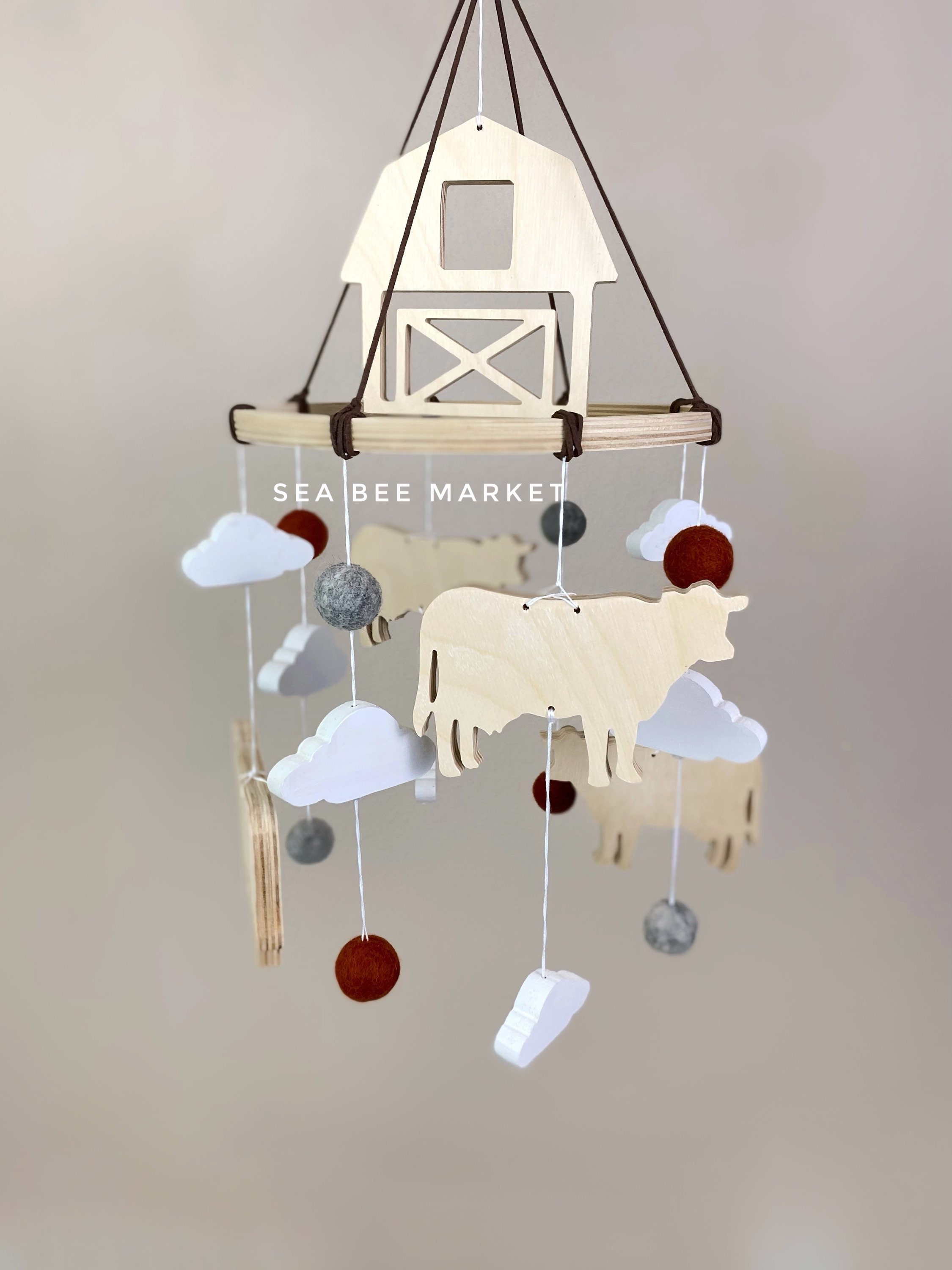 Barnyard Cattle Ranch Crib Mobile for Farm Animals Cows | Etsy