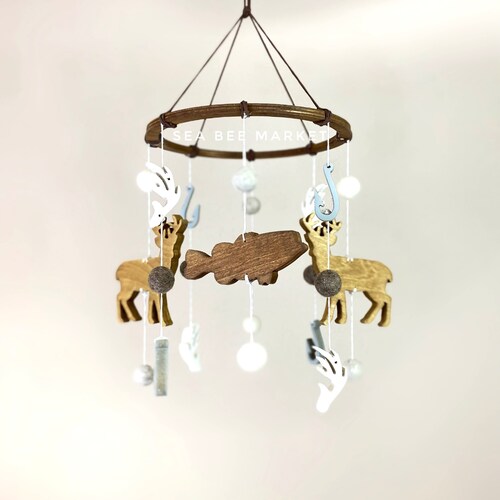 Hunting and Bass Fishing Crib Mobile for Woodland Camping - Etsy