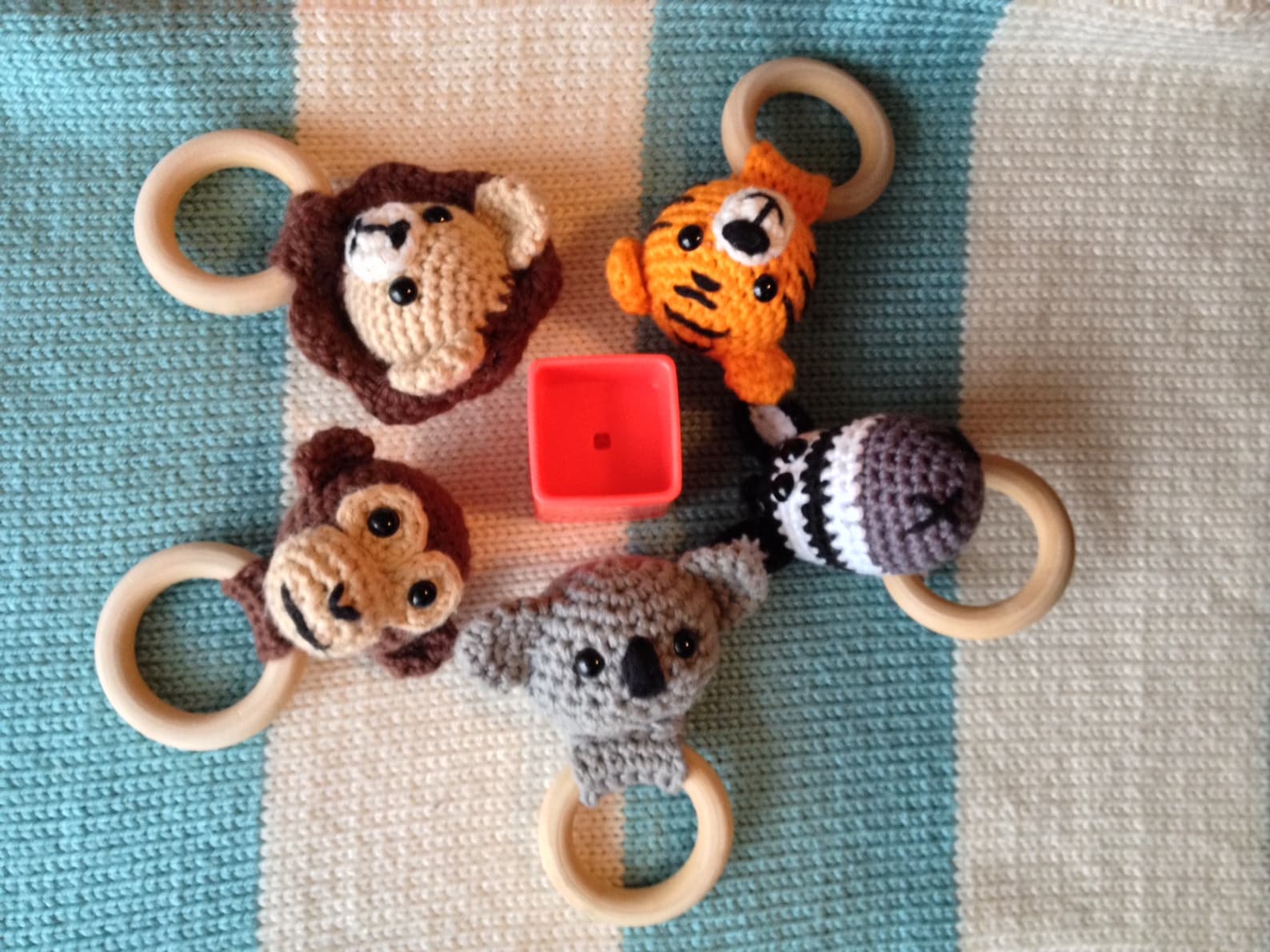Jungle Animals Teething Rings Crochet Patterns (PATTERNS ONLY), Tiger ...