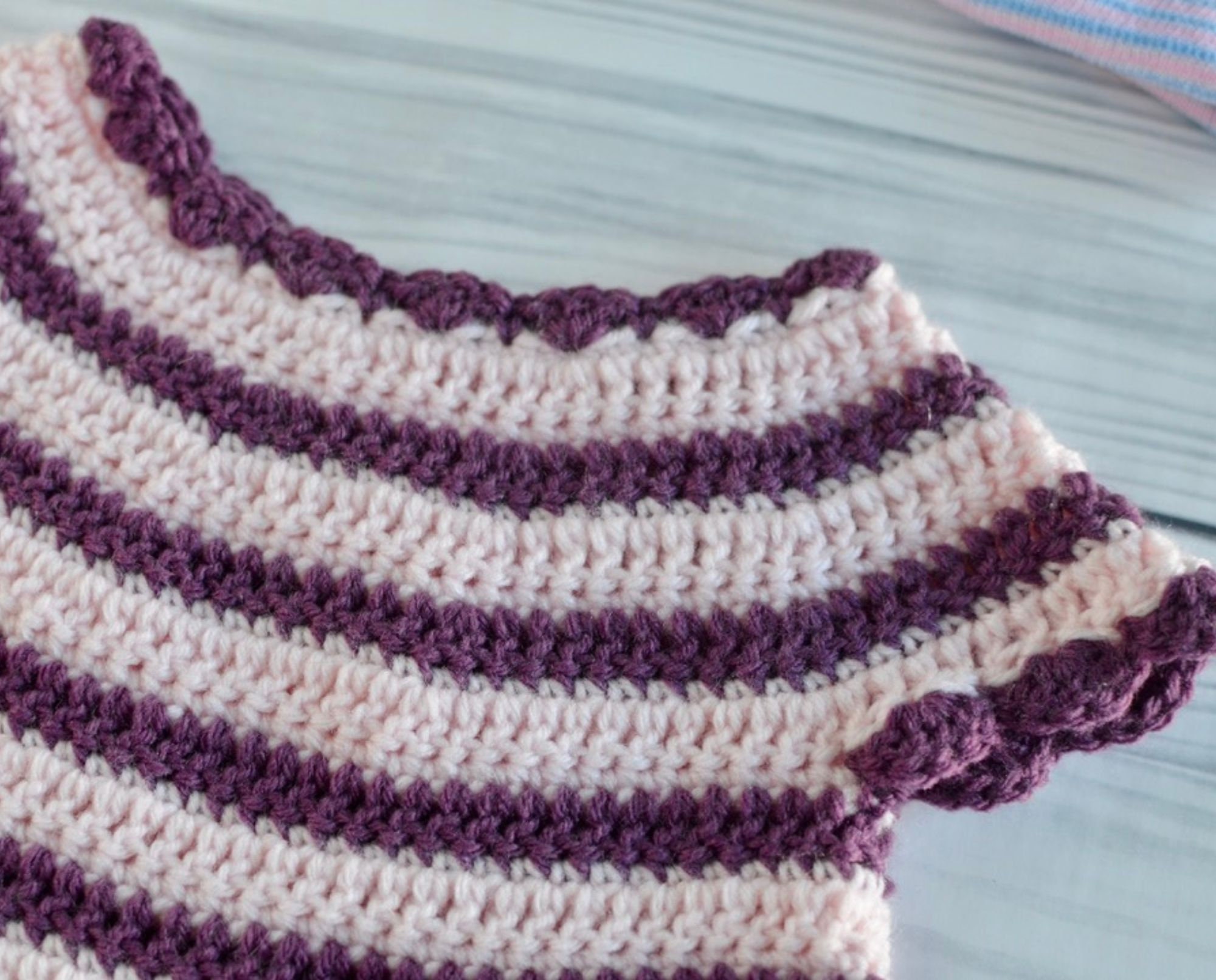 Striped Spring Baby Dress Crochet Pattern PATTERN ONLY Ballet Neck ...