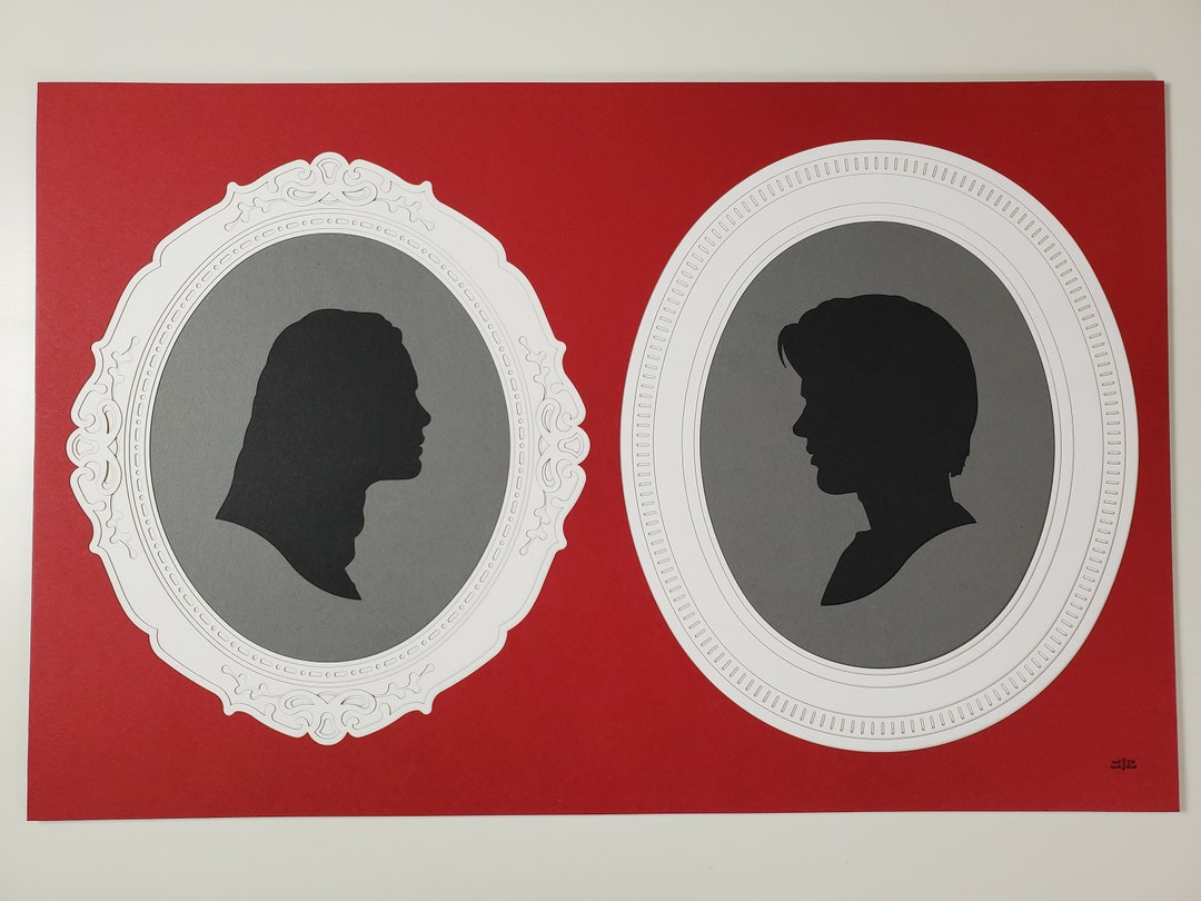 Buttercup and Westley Silhouette Portraits 8-layer Papercut Sculpture ...