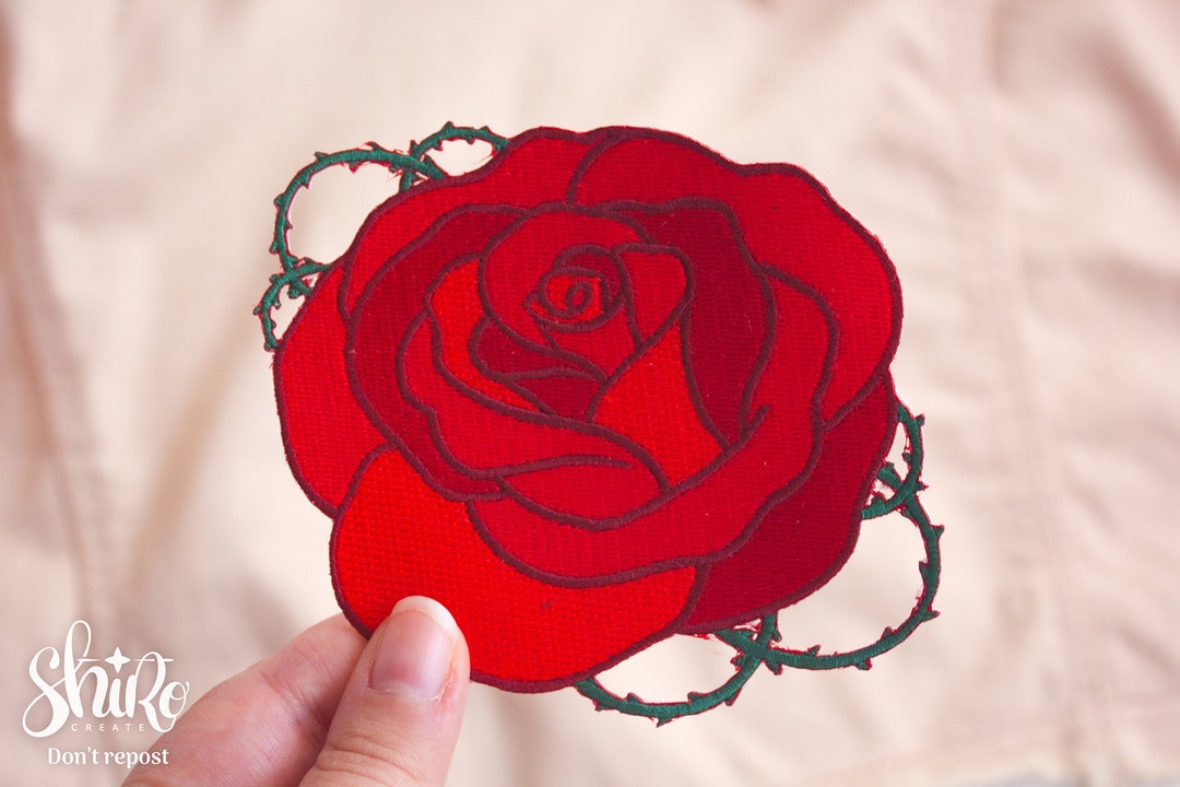 Enchanted Rose - Embroidered Patch - Etsy