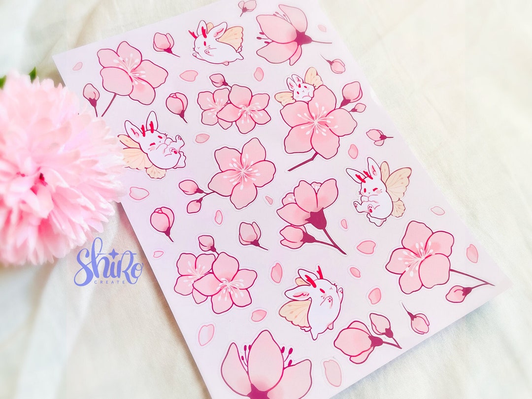 Sakura Rabbits - Sticker Sheet - Etsy