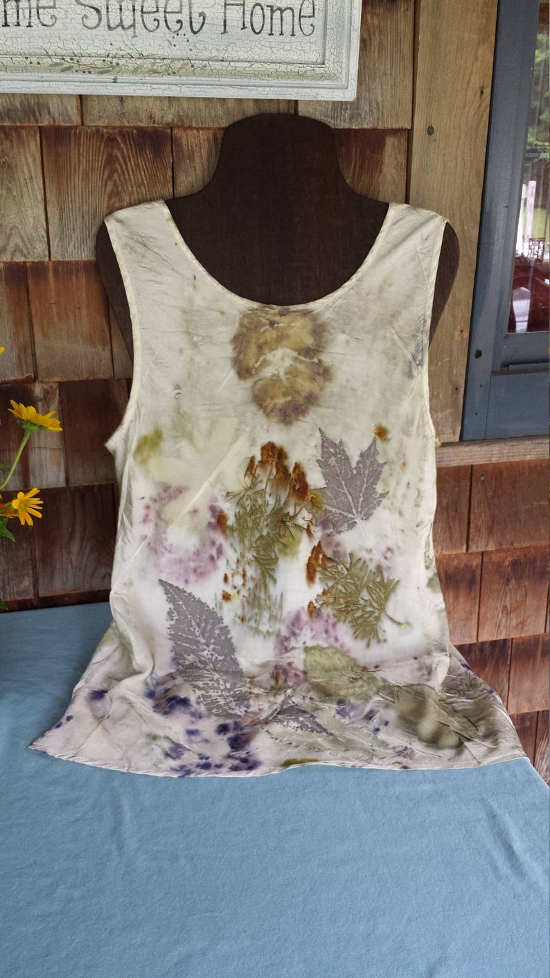Silk Ecoprinted Tank Top - Etsy