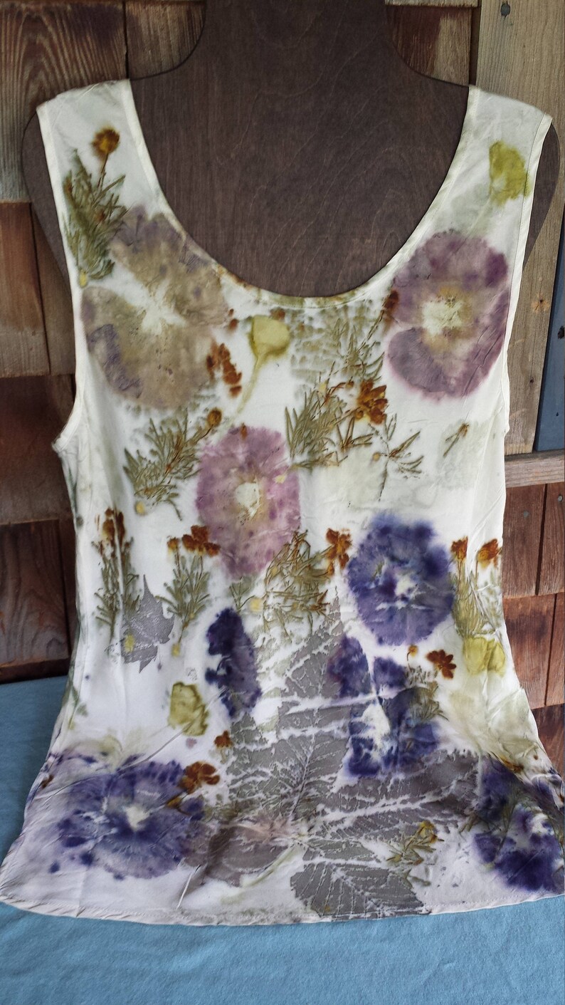 Silk Ecoprinted Tank Top - Etsy
