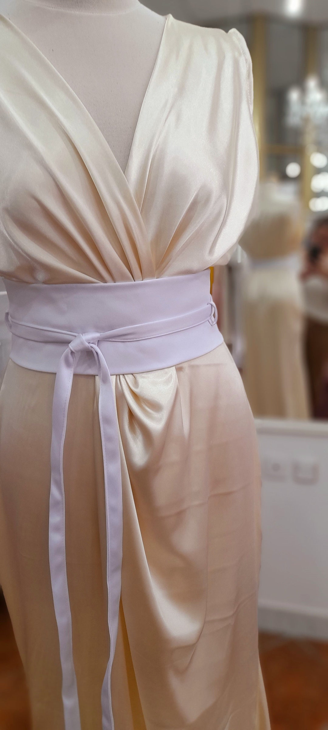 White Obi Belt, Satin Wrapping Belt, Obi Waist Belt, Bridal Satin Sash ...