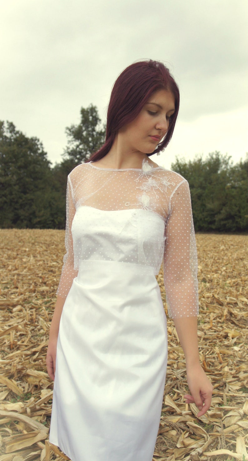 Polka Dot Tulle Top, Bridal Separates, Cristal Tulle, Sheer Bridal ...