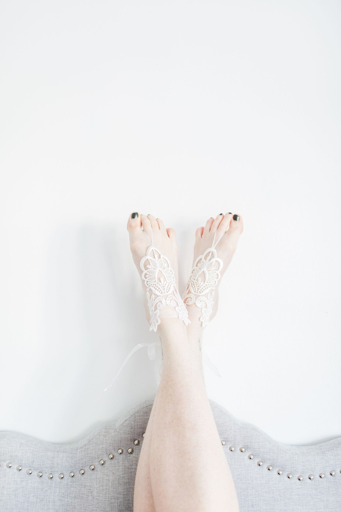 Lace Barefoot Sandals Foot Jewelry Boho Footless Sandal - Etsy