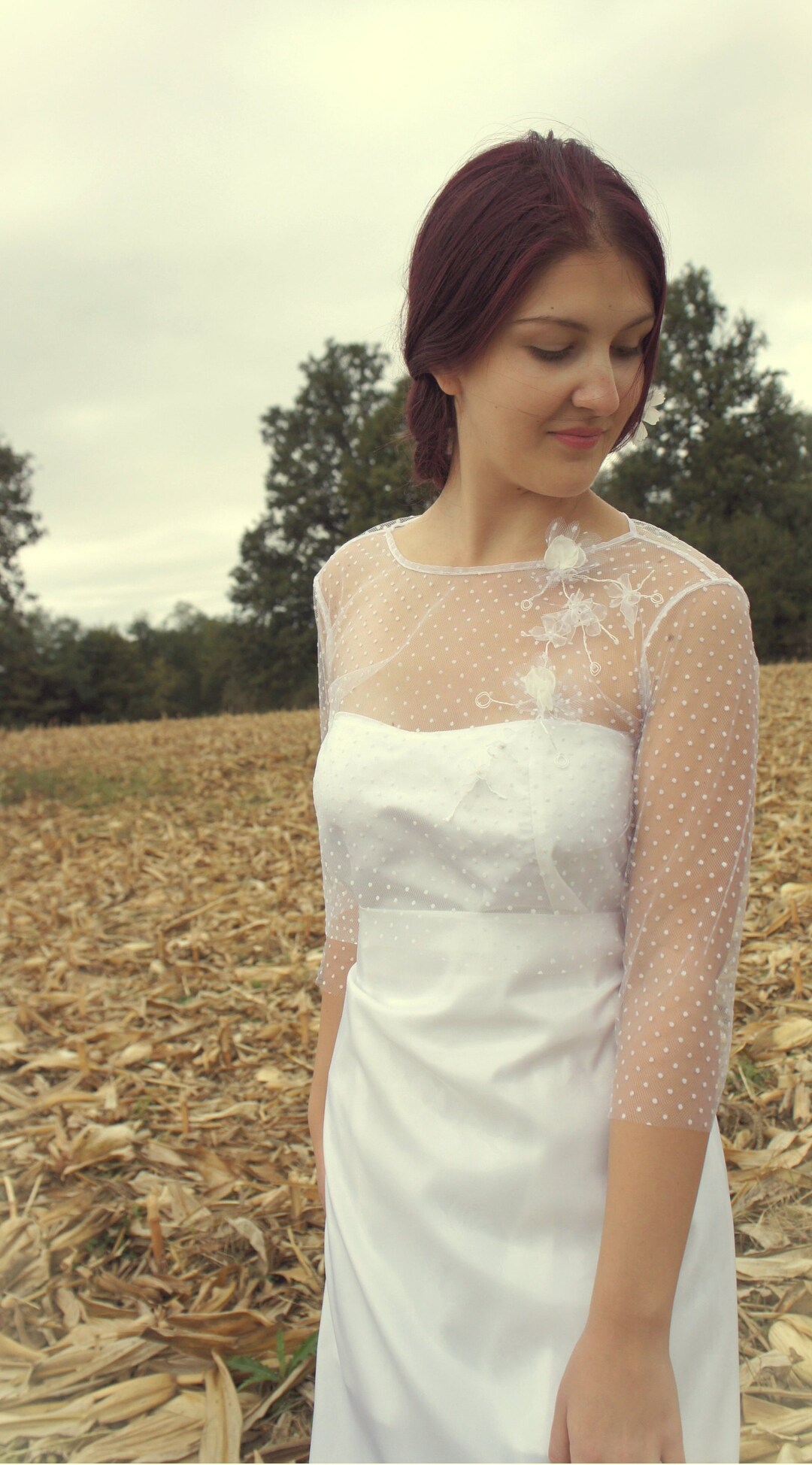 Polka Dot Tulle Top, Bridal Separates, Cristal Tulle, Sheer Bridal ...