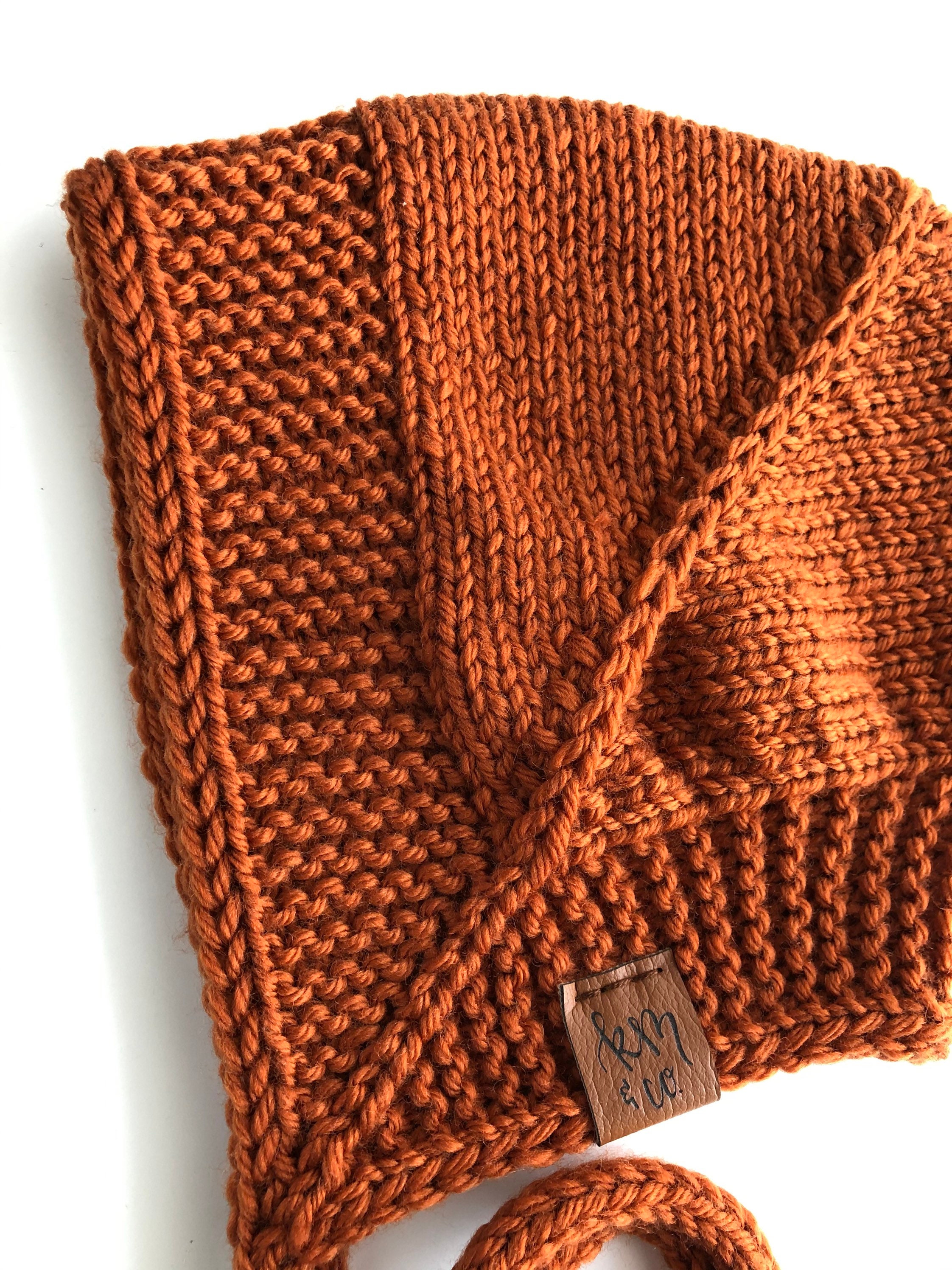 Deep Spice Knit Bonnet Wool Baby Bonnet Newborn to Toddler - Etsy