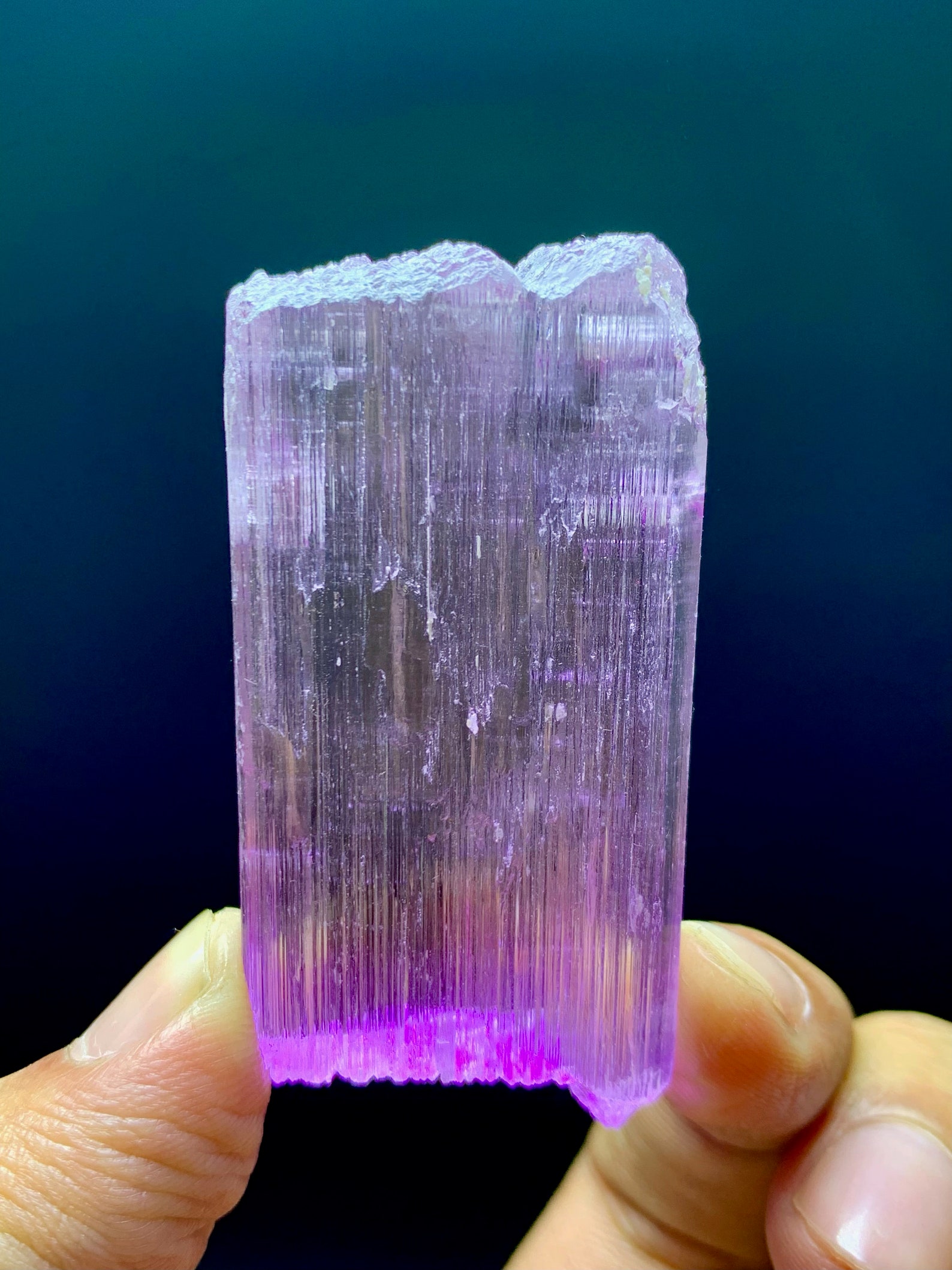 Etched Pink Kunzite Crystal, Pink Color Kunzite Crystal, Double ...