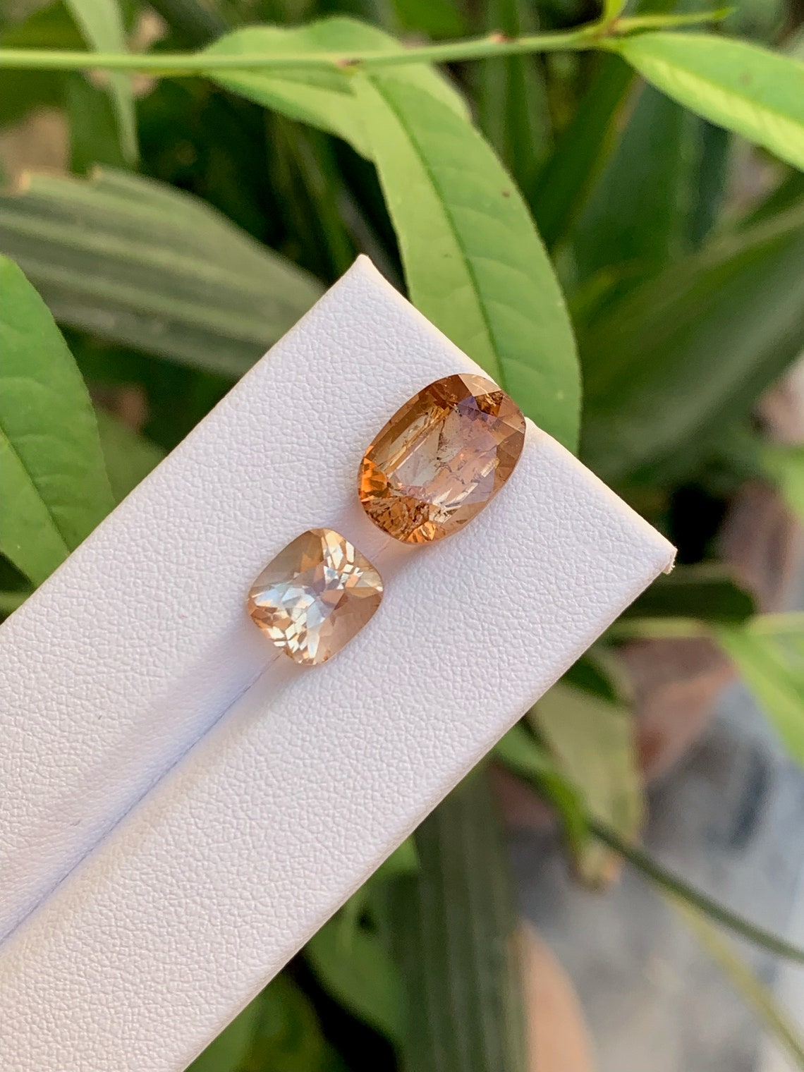 Natural Orange Topaz Gemstone Pair: Faceted Cut Stones, 12.60 CT - Etsy