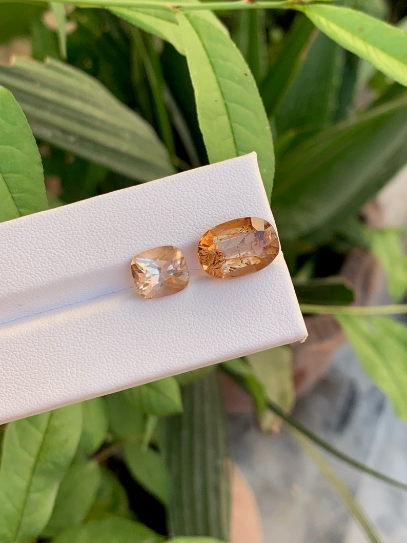 Natural Topaz Gemstone Pair for Jewelry Making, Brown Topaz Gemstone ...