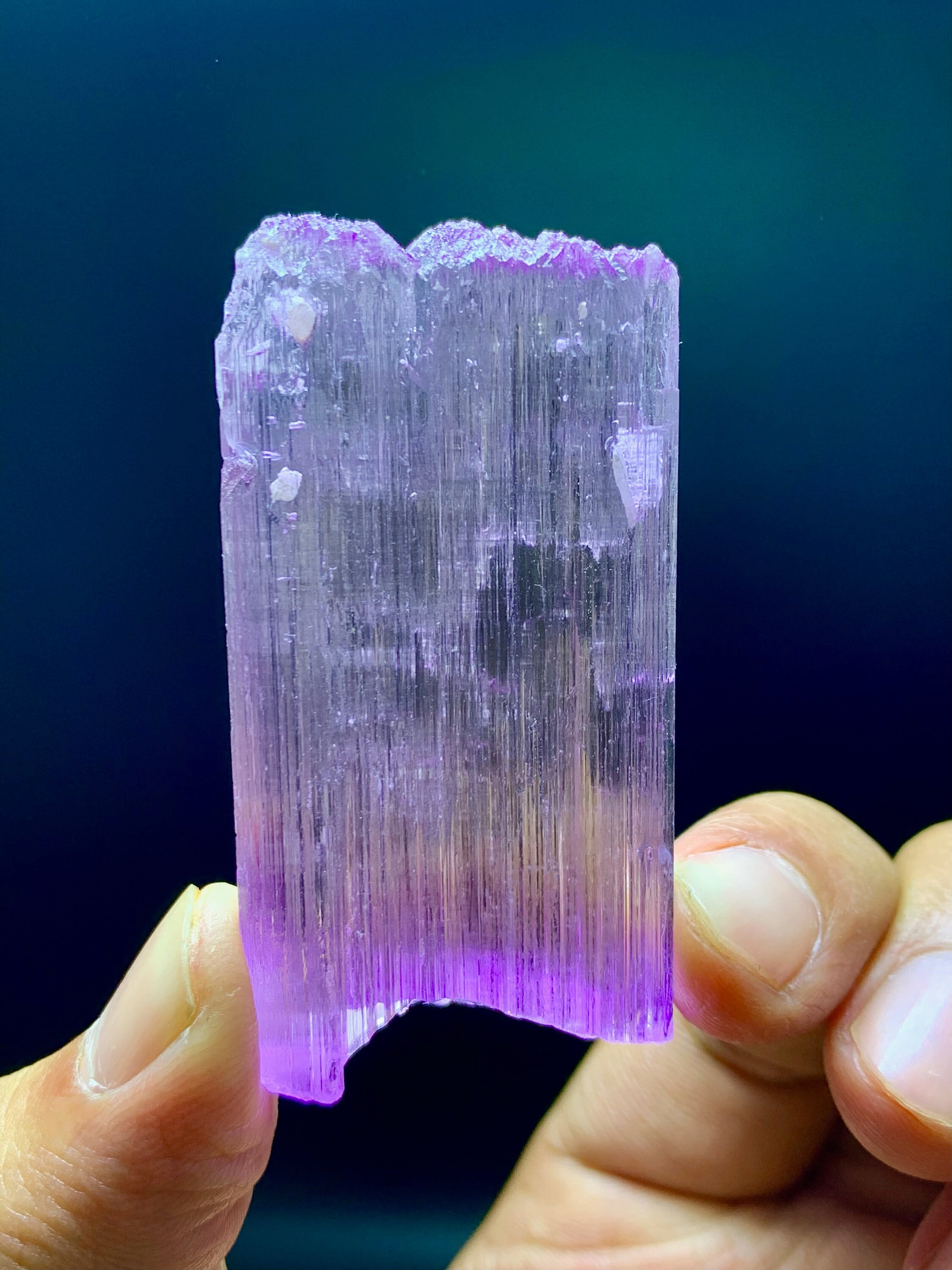 Etched Pink Kunzite Crystal, Pink Color Kunzite Crystal, Double ...