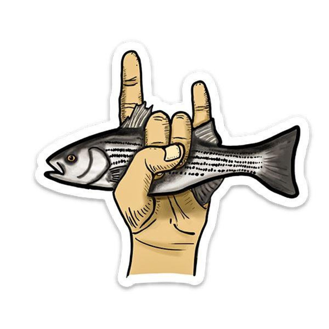 Rock Fish Striped Bass Sticker - Etsy
