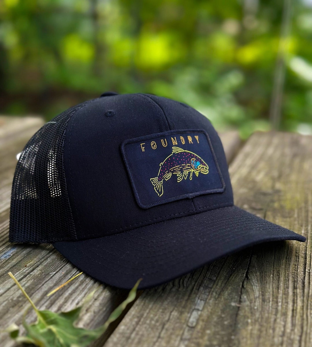 Neon Brown Trout Curved Hat Fly Fishing Hat - Etsy