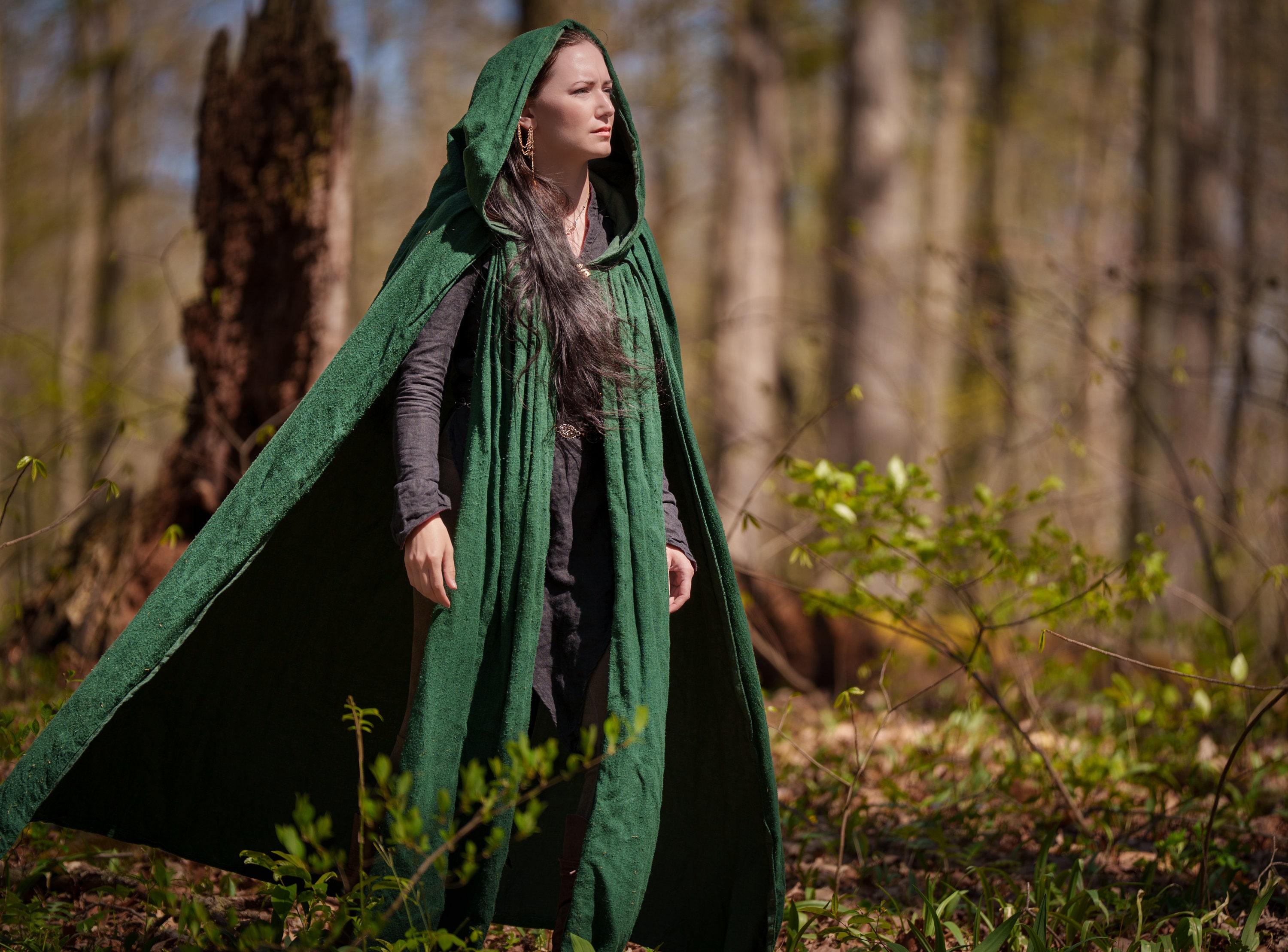 Sylvan Grey Silk Elven Cloak - Etsy