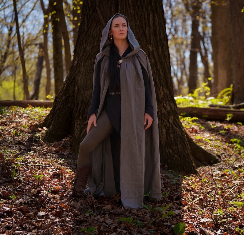 Sylvan Grey Silk Elven Cloak - Etsy