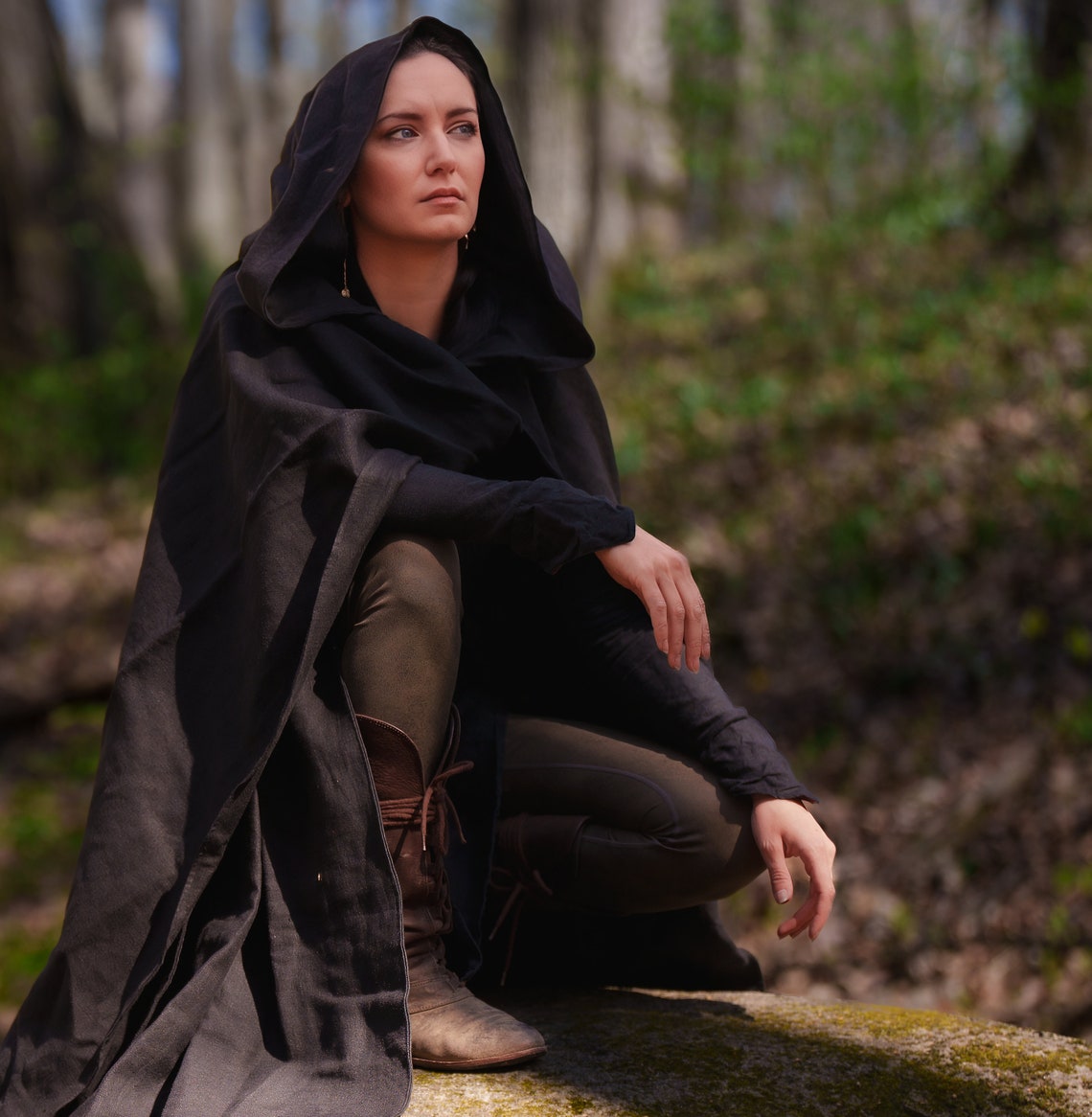 Sylvan Grey Silk Elven Cloak - Etsy