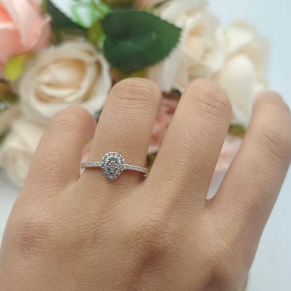 9mm Teardrop Pear Pave Art Deco Wedding Engagement Bridal | Etsy