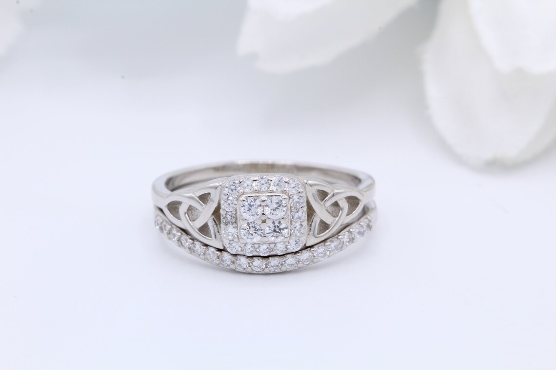 Celtic Bridal Set Two Piece Vintage Wedding Engagement - Etsy