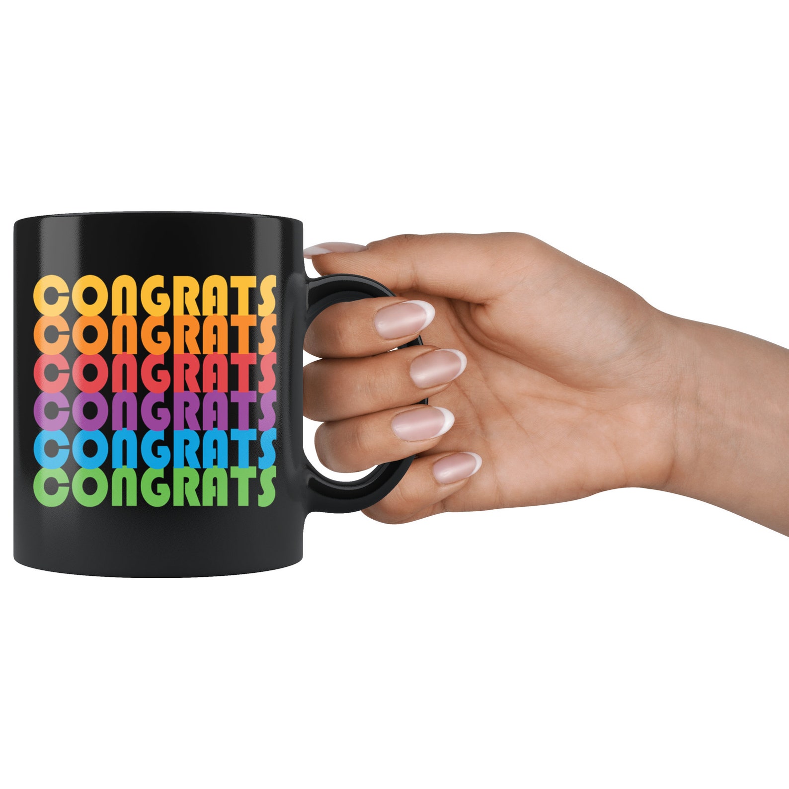 Retro CONGRATS Coffee Mug - Congratulations Gift, Congratulations Mug ...