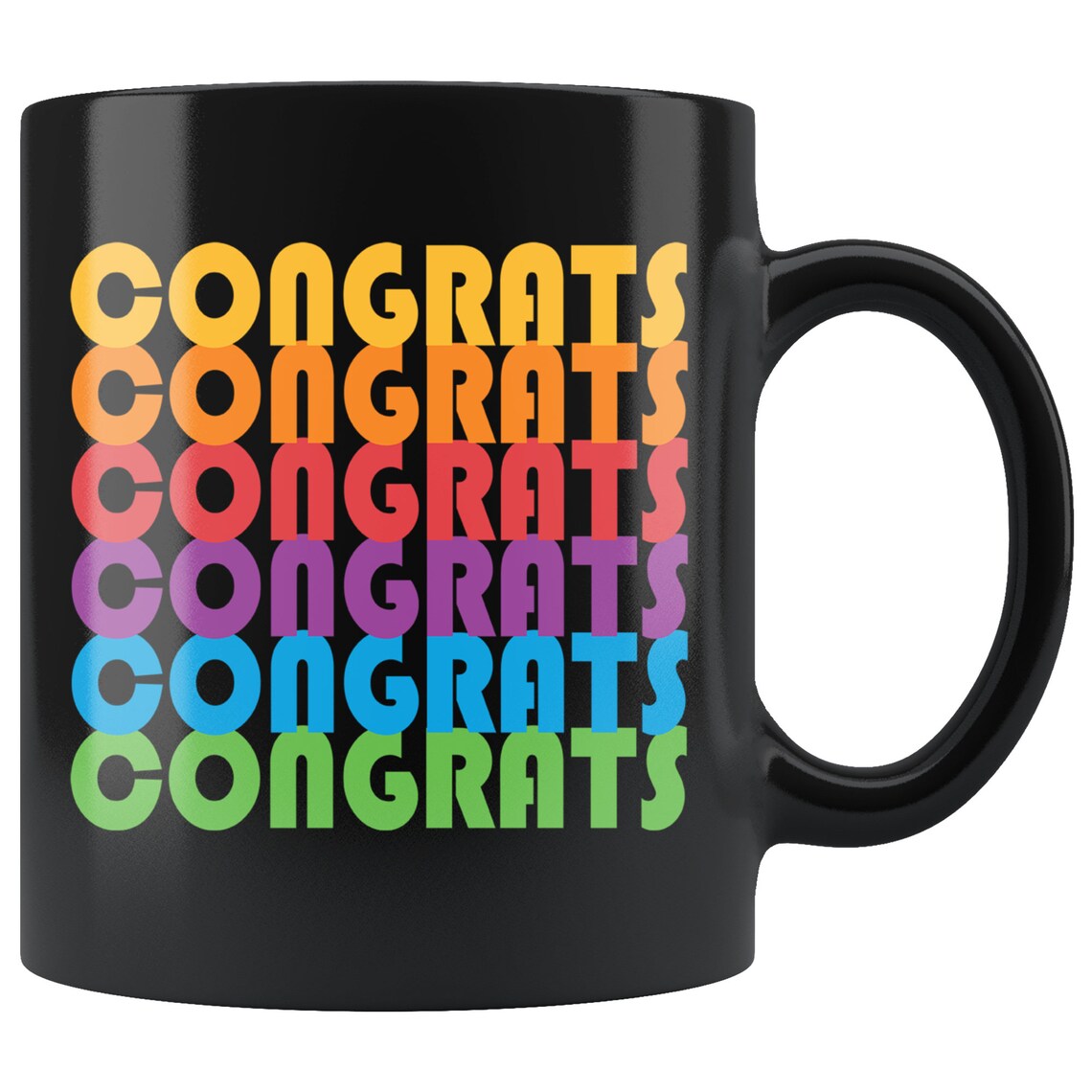 Retro CONGRATS Coffee Mug - Congratulations Gift, Congratulations Mug ...