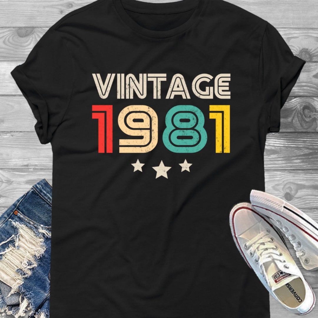 Vintage 1981 Unisex Jersey T-shirt - 38th Birthday Shirt, 1981 Shirt ...