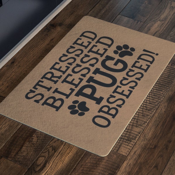 Pug Welcome Mat - Etsy