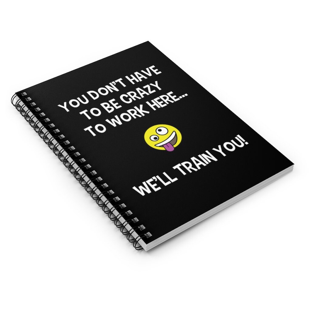 New Employee Welcome Gift Funny Work Notebooks Crazy to Work - Etsy